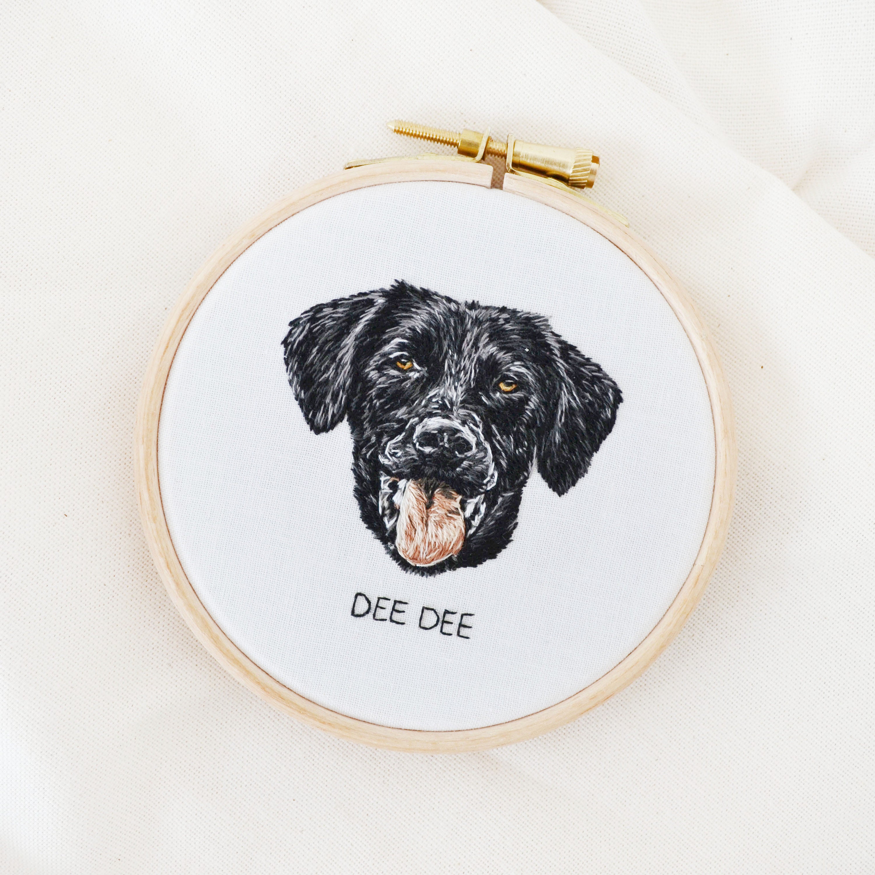 Custom Dog Portrait Embroidery Gift for Loss of Dog Memorial - Etsy
