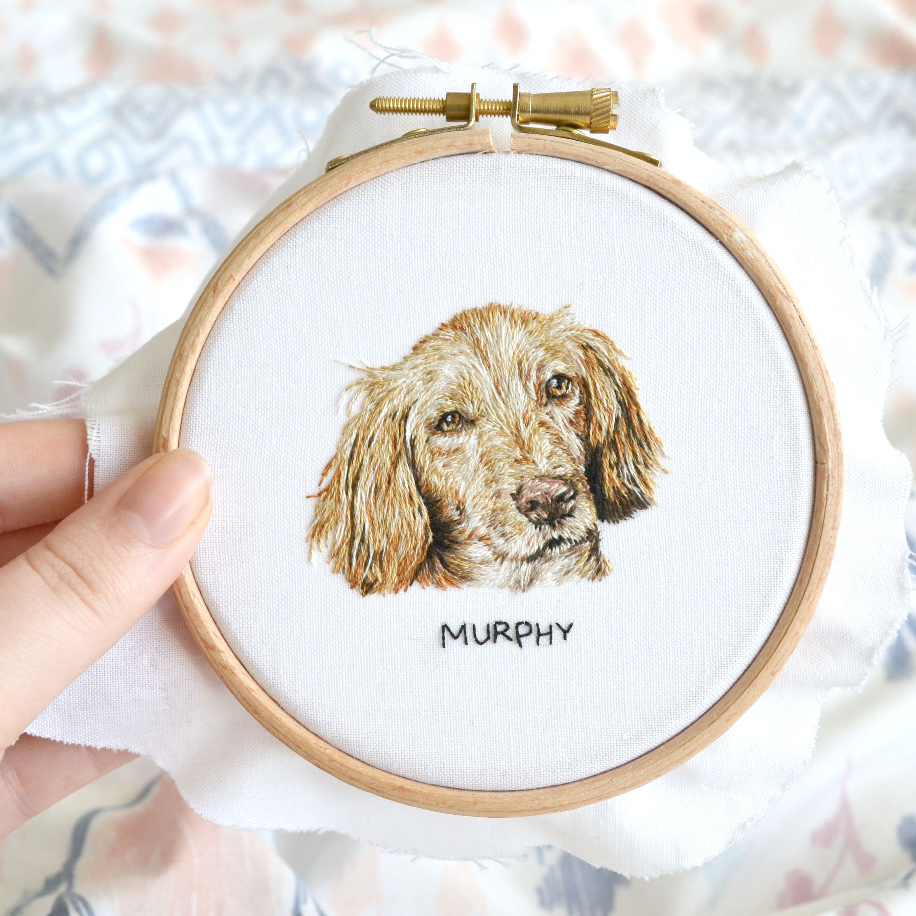 Custom Dog Portrait Embroidery Gift for Loss of Dog Memorial - Etsy