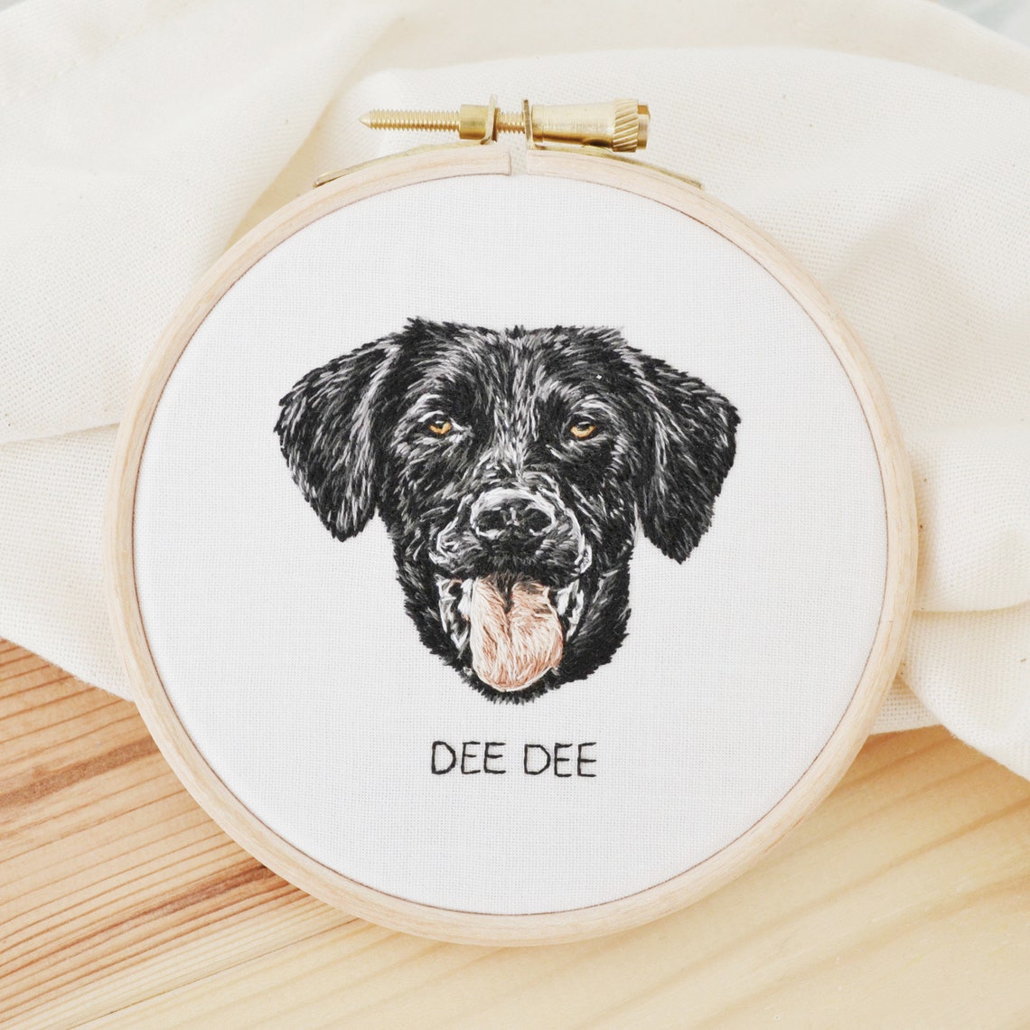 Custom Dog Portrait Embroidery Gift For Loss Of Dog Memorial | Etsy