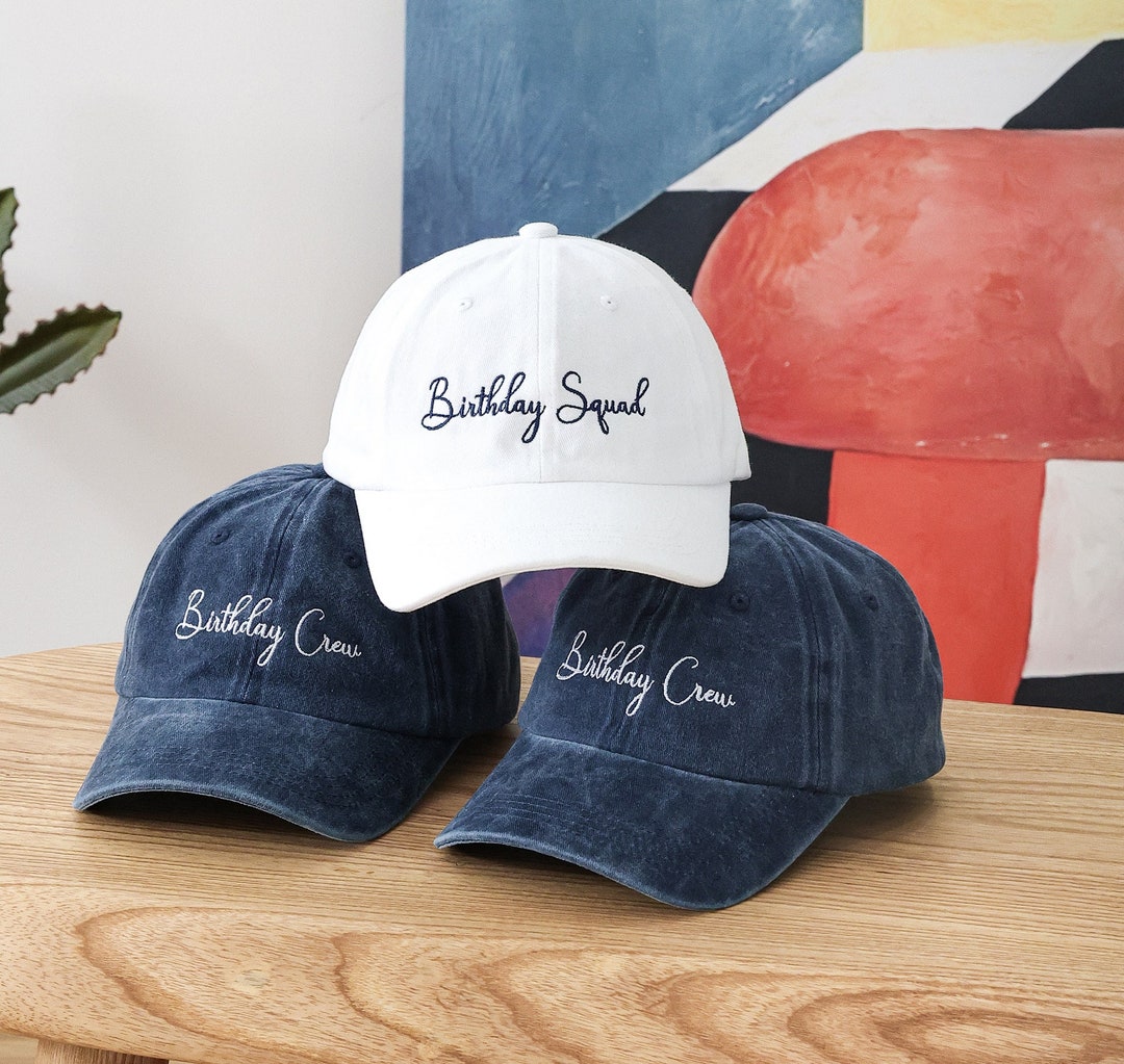 Custom Cap, Birthday Squad Hats, Embroidered Cap, Birthday Crew ...