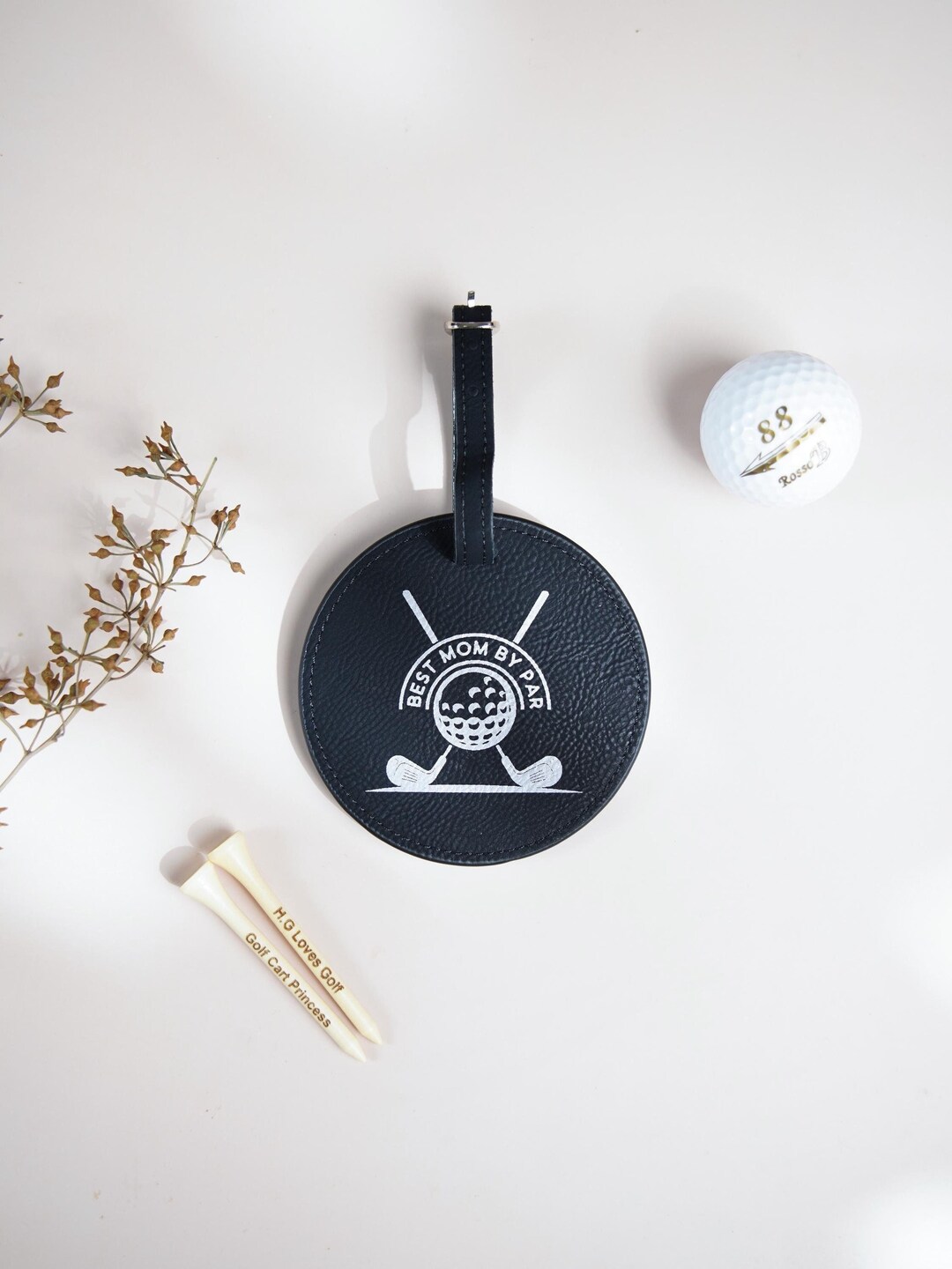 Leather Golf Bag Tag, Golf Tee Holder, Golf Accessories, Golf Gift ...