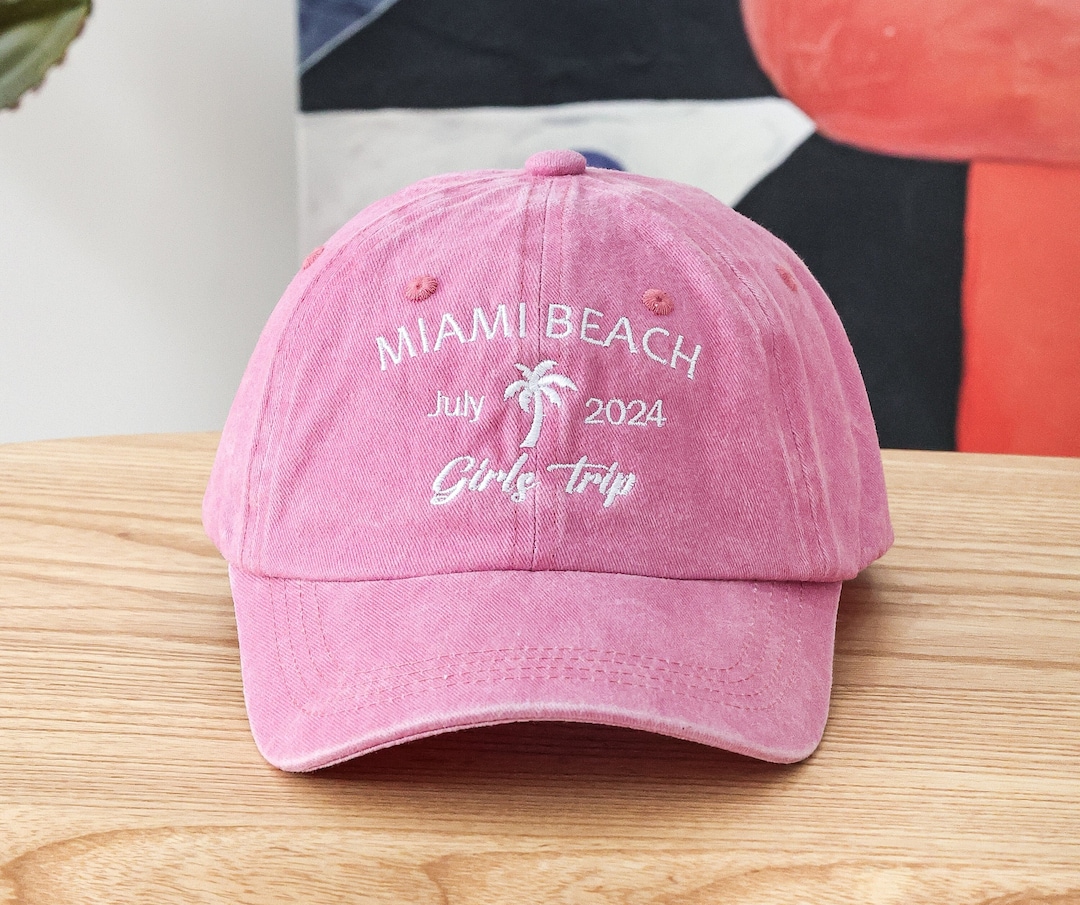 Custom Girls Trip Hats, Miami Beach Hats, Outdoor Caps, Embroidered ...