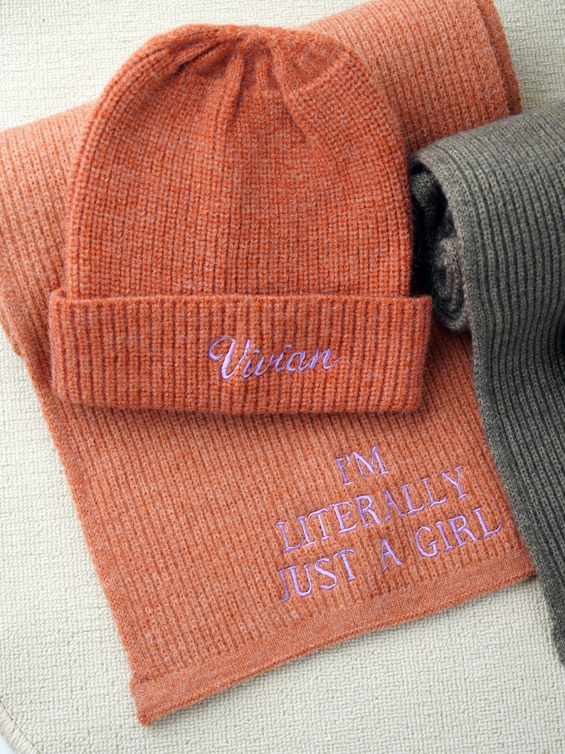Custom Knitted Hat and Shawl, Bachelorette Party Gifts for Bridesmaid ...