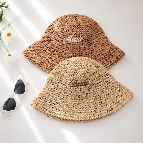 Embroidered Raffia Hats - Etsy
