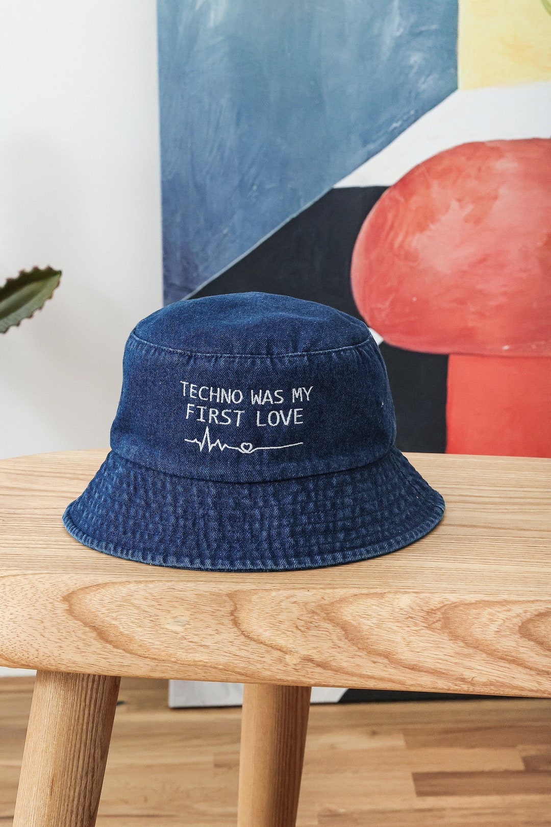 Custom Hats, Denim Hat, Embroidered Bucket Hat, Loveheart Hat, Gift for ...