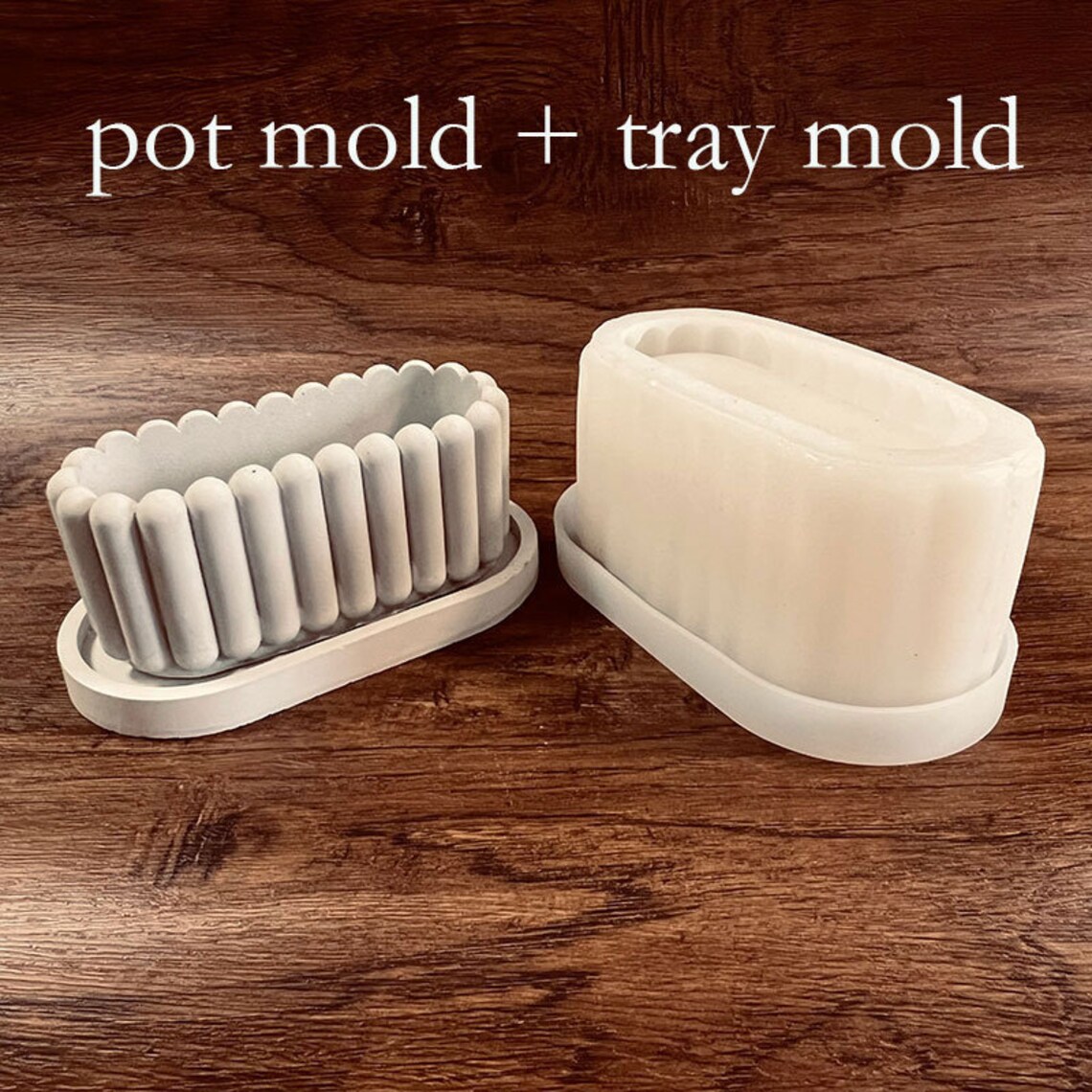 Oval Striped Flower Pot Silicone Mold DIY Nordic Cement - Etsy
