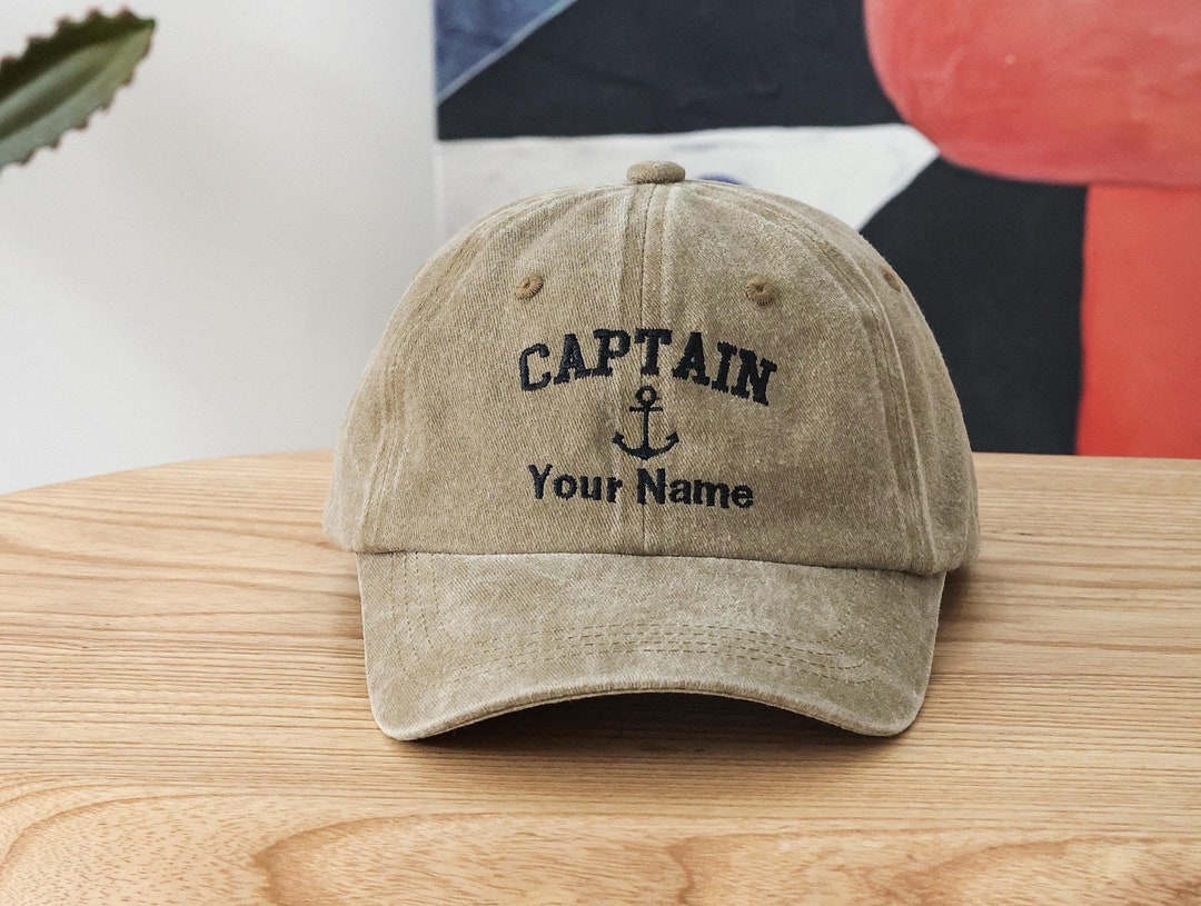 Custom Captain Cap, Embroidered Hat, Womens Anchor Hat, Captain Anchor ...