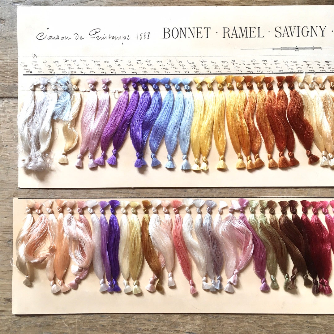 French Vintage Store Silk Thread Sampler / French Antique Silk Thread ...