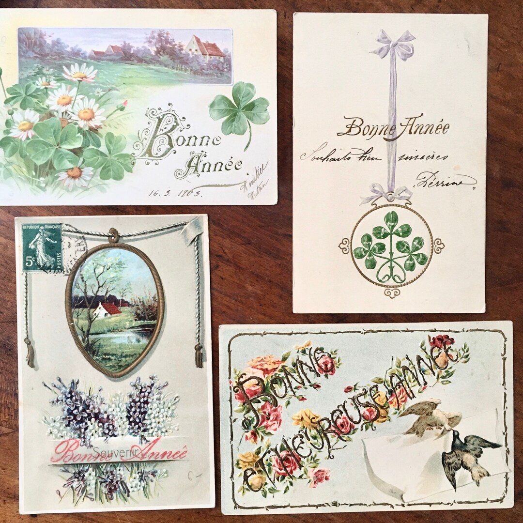 French Vintage Postcard Collection / Vintage French Paper Ephemera ...