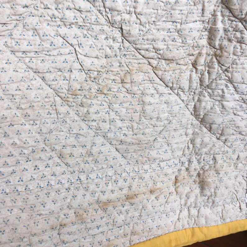 French Vintage Quilted Coverlet / French Vintage Textile / - Etsy
