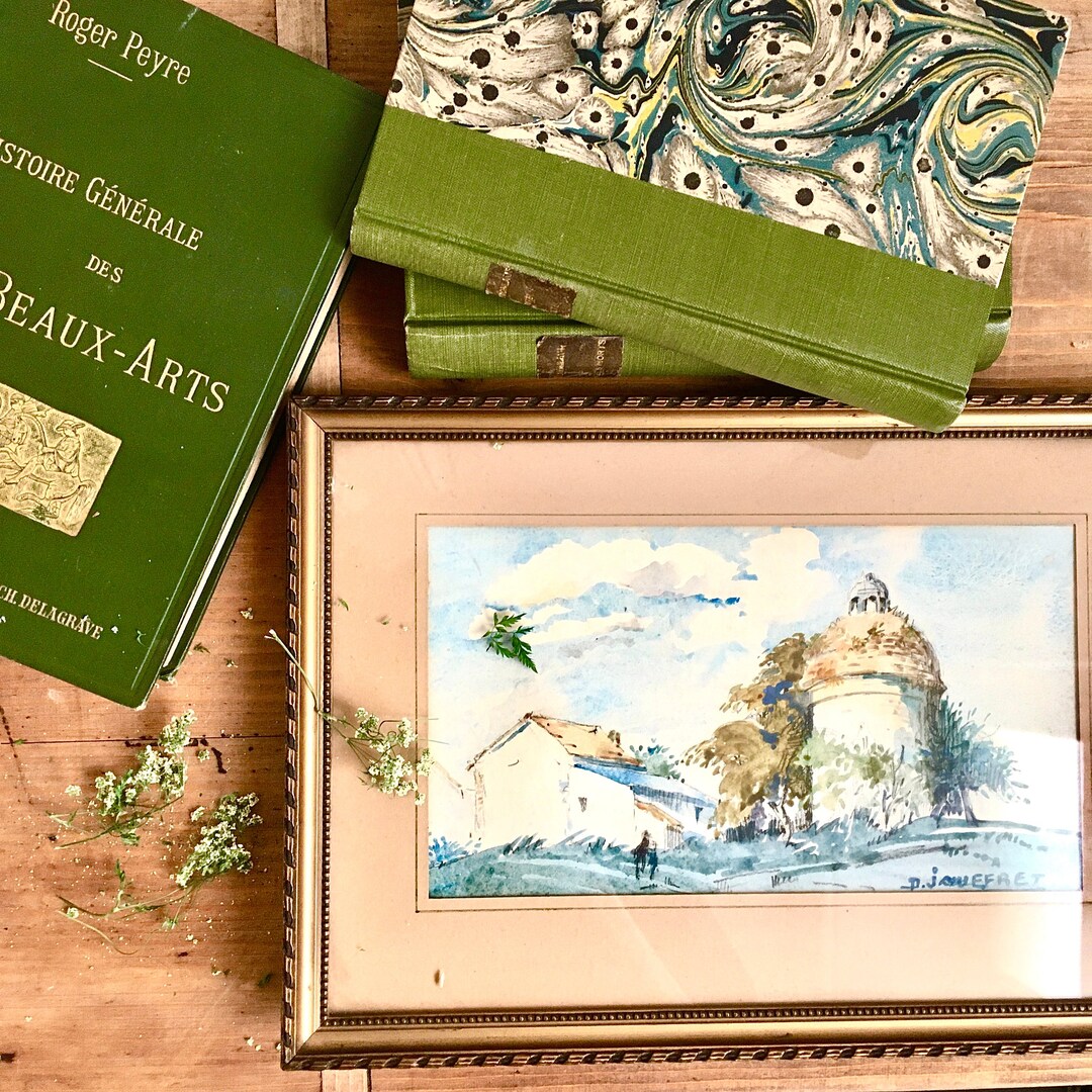 French Vintage Countryside Watercolor / French Original Art / French ...