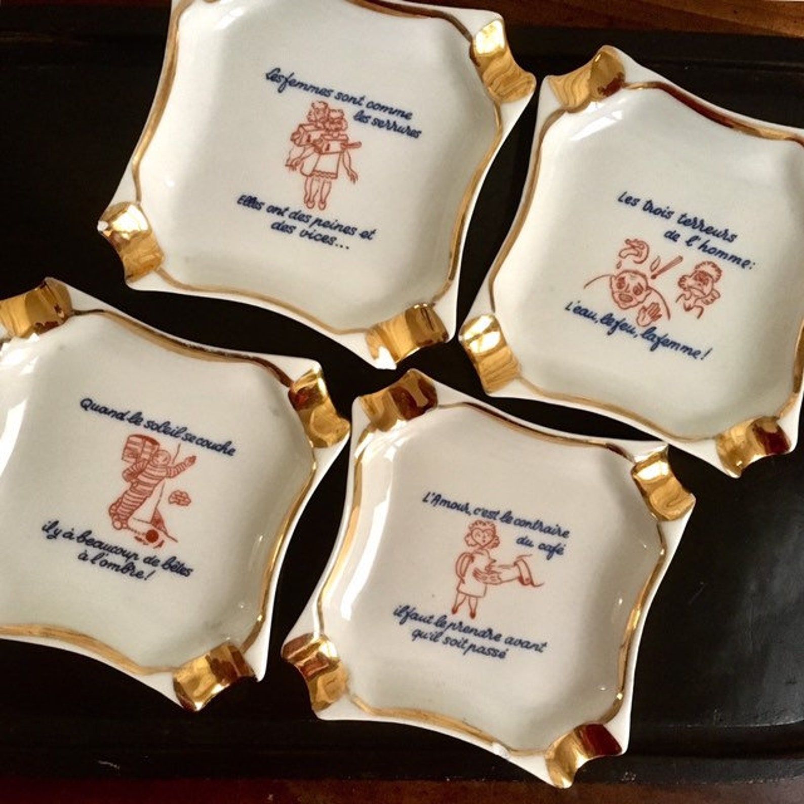 French Vintage Collection of Limoges Cendriers / Vintage - Etsy