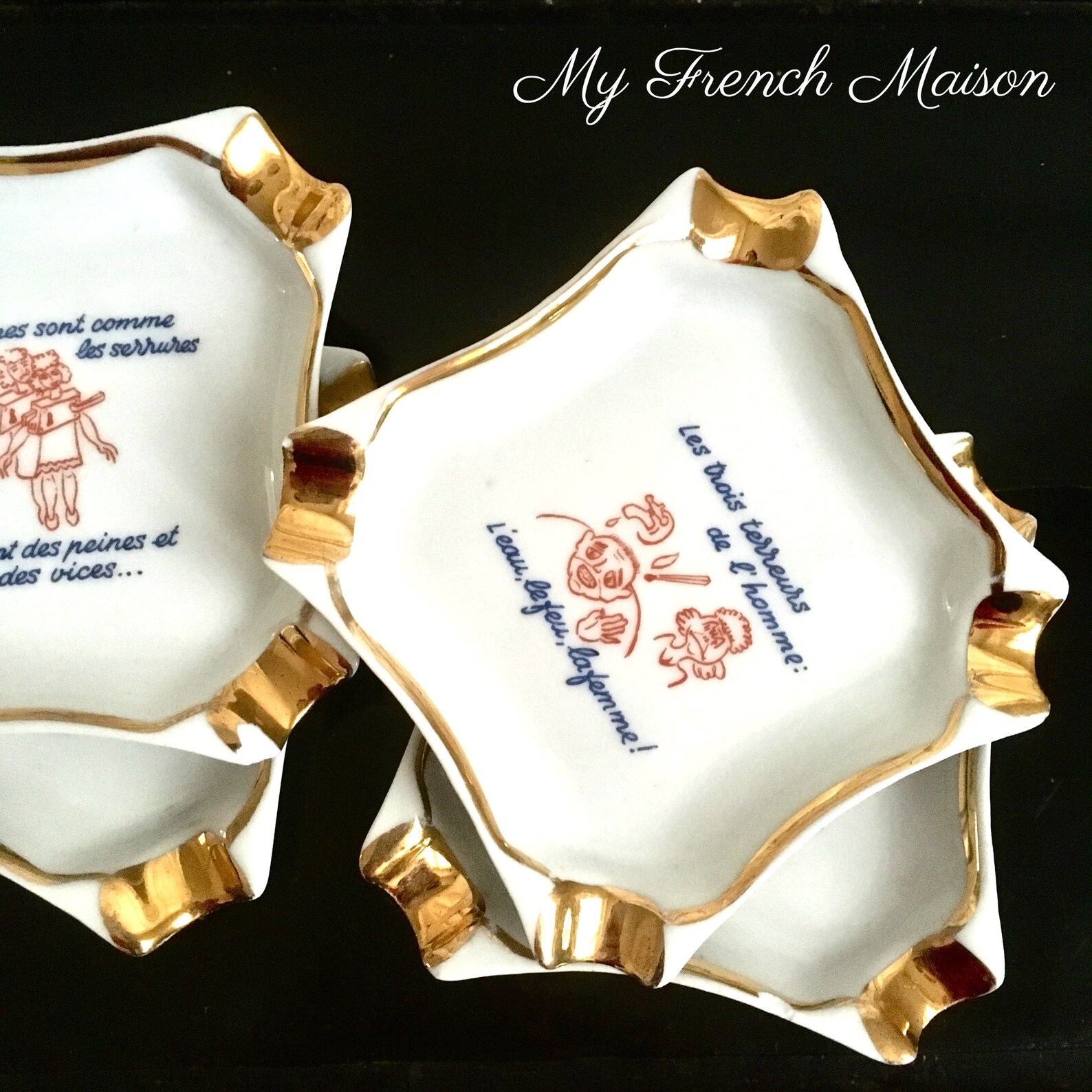 French Vintage Collection of Limoges Cendriers / Vintage - Etsy