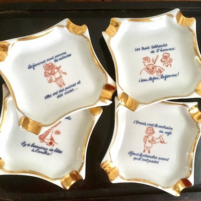 French Vintage Collection of Limoges Cendriers / Vintage - Etsy