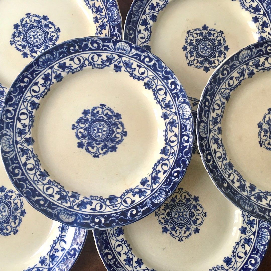 French Vintage Set of French Antique Jules Vieillard Dinner Plates ...