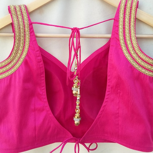 Made TO Order Pink Saree Blouse Indian Sari Blouse Bollywood | Etsy