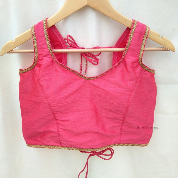 Made to Order Pink Saree Blouse Bollywood Sari Blouse Blouse | Etsy