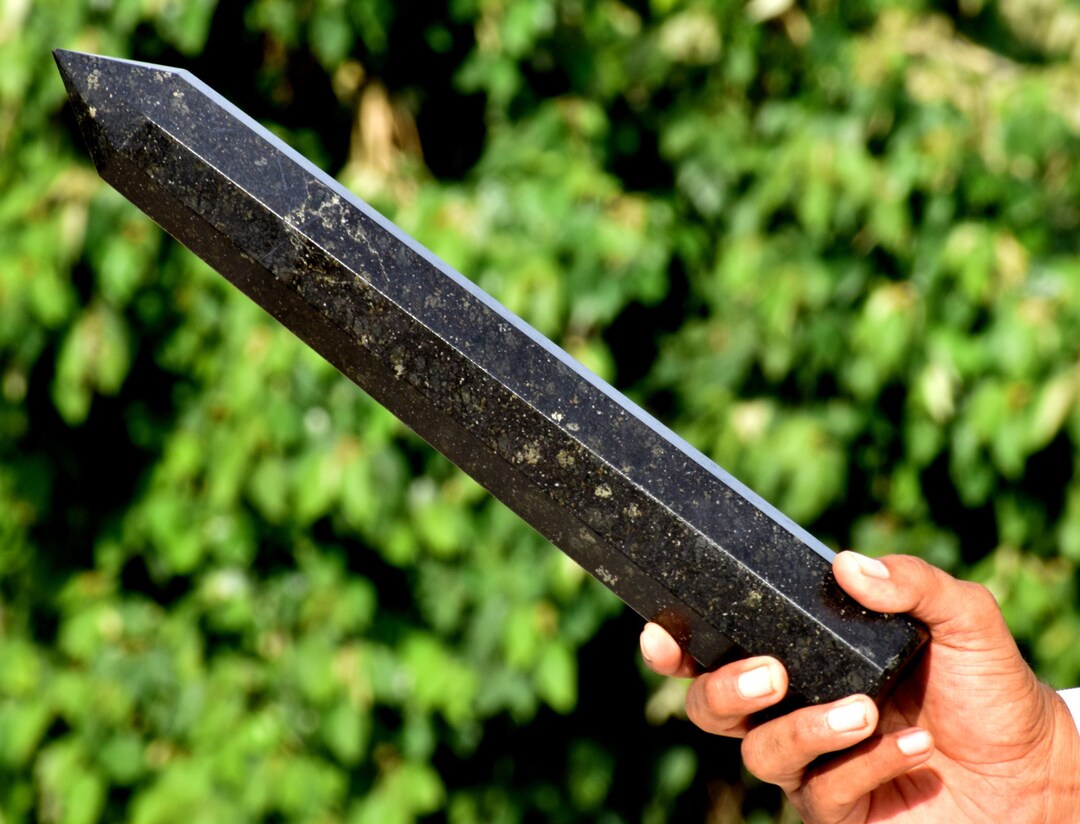 365 MM Nuummite Coppernite Crystal Obelisk Tower Chakra Balancing ...