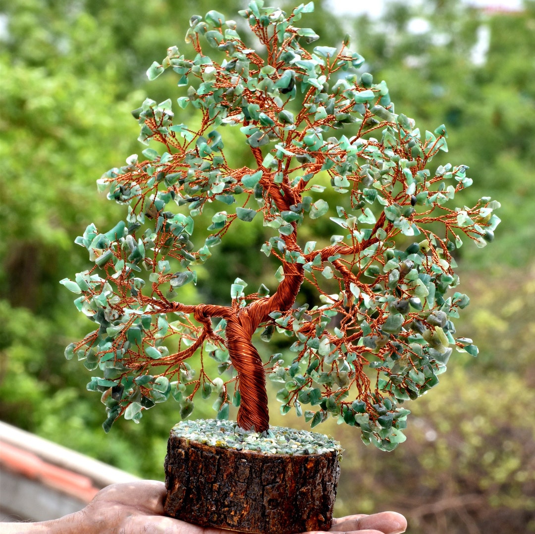 Green Jade Copper Tree: Feng Shui Tree of Life Decor for Luck Success ...