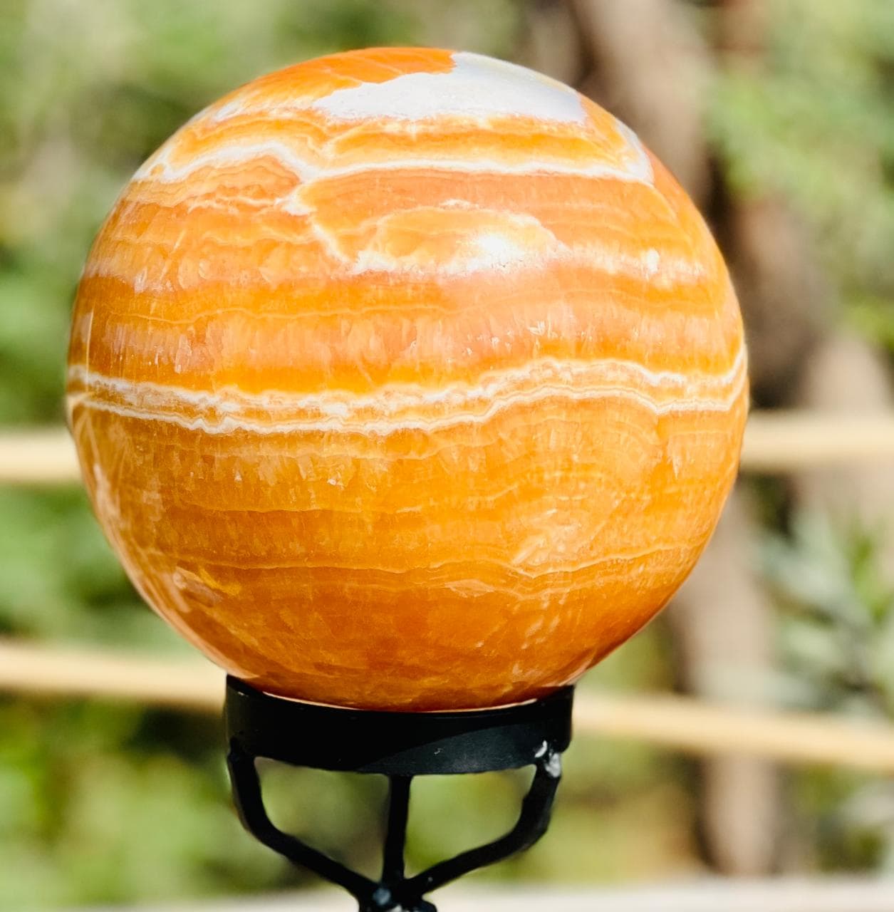 Customised Large Orange Calcite Sphere: Chakra Healing Crystal Decor - Etsy