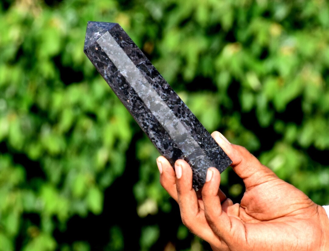 170MM Indigo Gabbro Crystal Tower Generator Healing Metaphysical ...