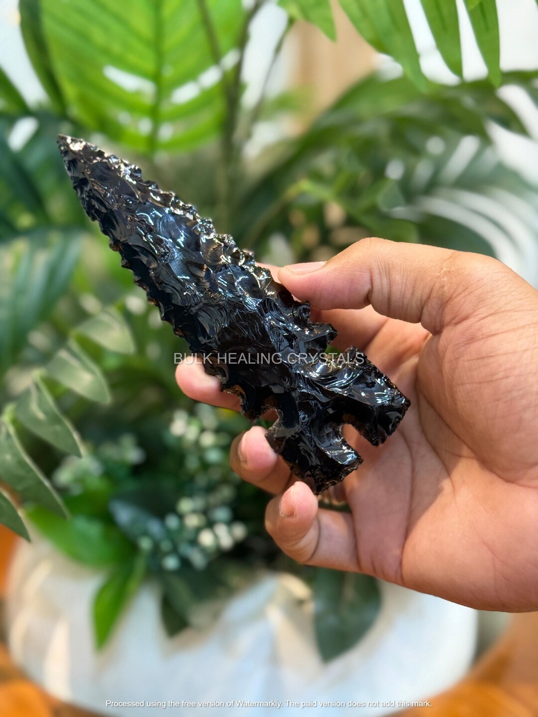 Black Obsidian Sharp Unique Arrowhead: Handcrafted Crystal Gemstone for ...