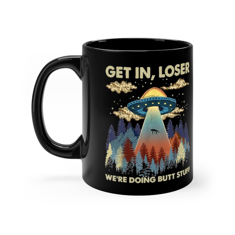 UFO Abduction Black Mug 11oz Anal Probe Joke Gift Novelty - Etsy