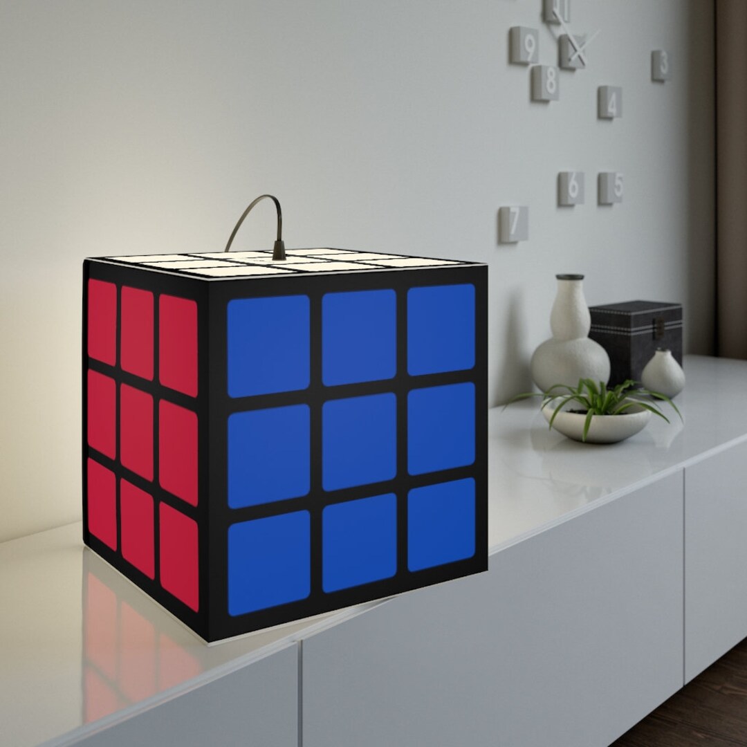 Rubiks Cube Retro Original Colors Cube Lamp Standing or - Etsy