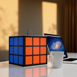 Rubiks Cube Retro Original Colors Cube Lamp Standing or - Etsy