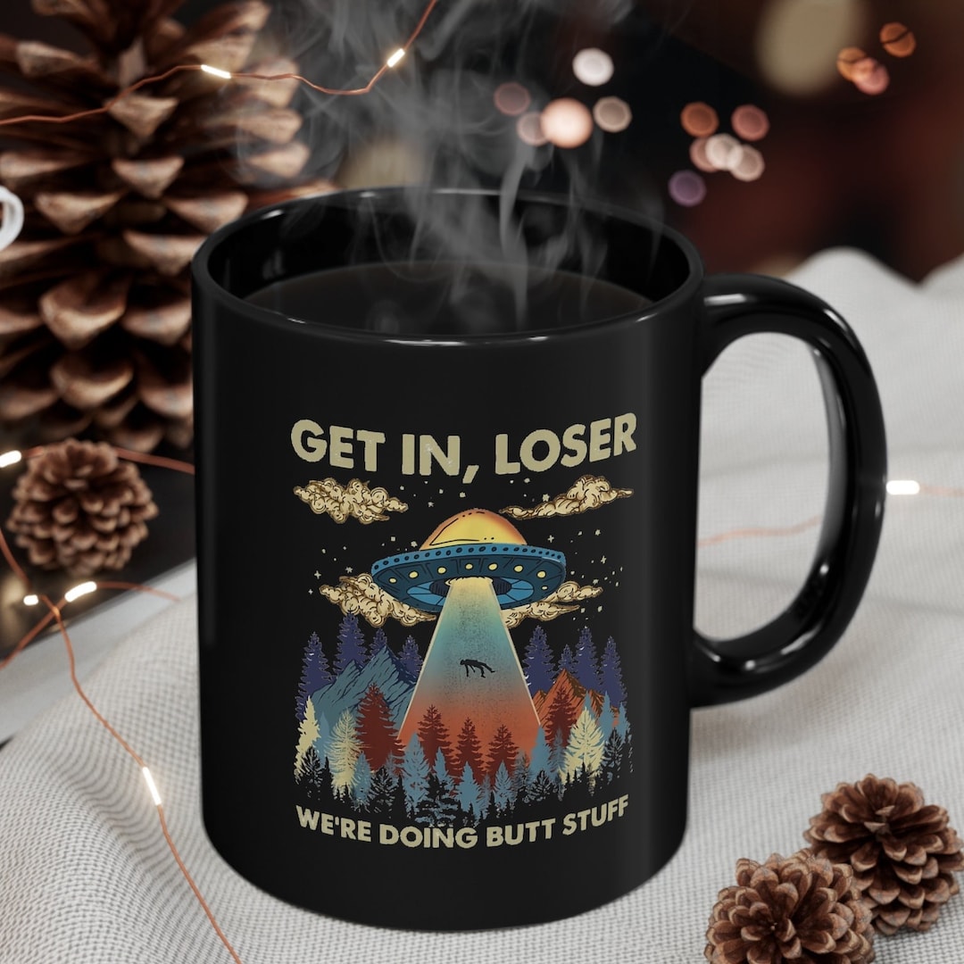 UFO Abduction Black Mug 11oz Anal Probe Joke Gift Novelty - Etsy