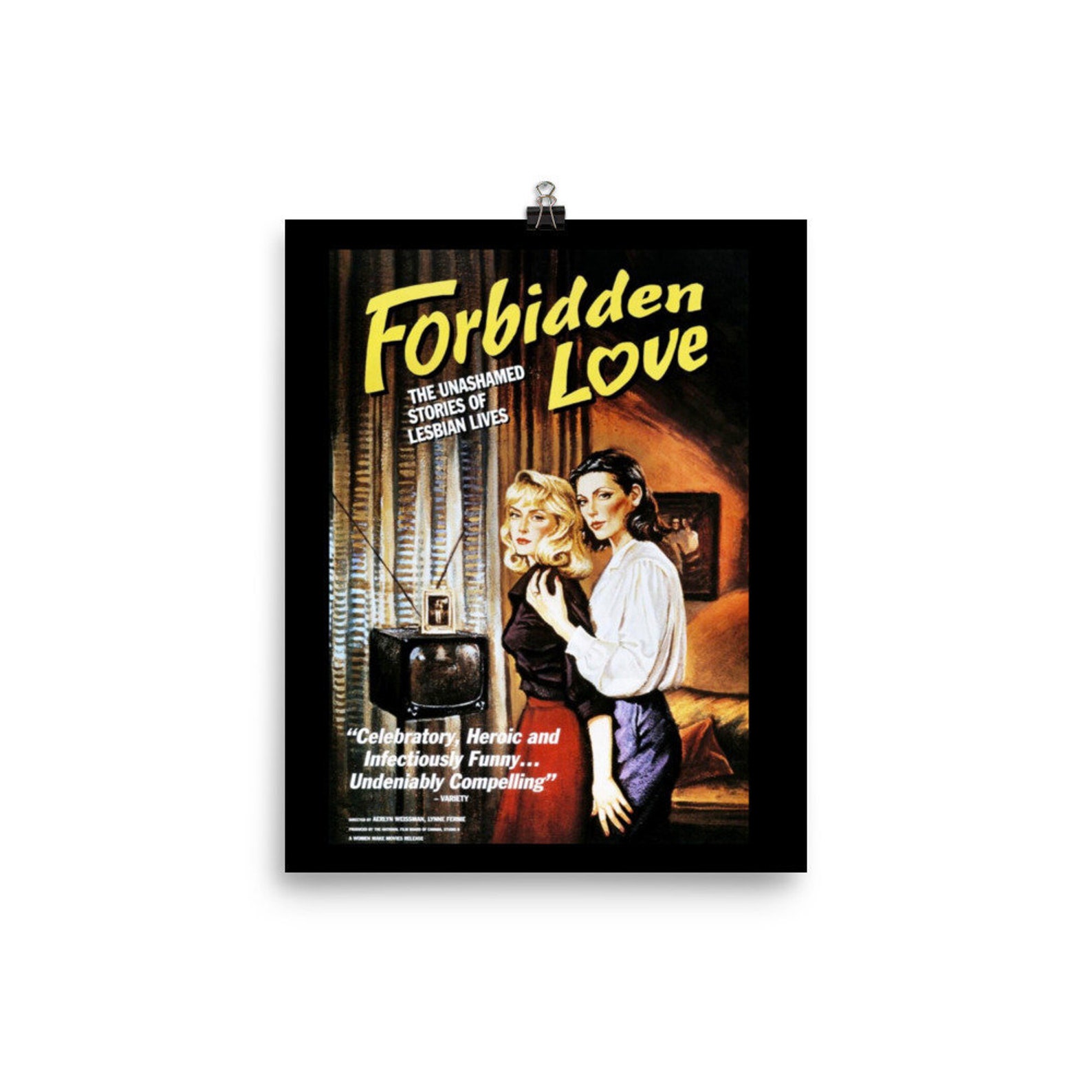 Forbidden Love Lesbian Pulp Fiction Poster Fun T Etsy