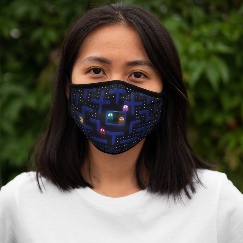 Pacman Video Game Fitted Face Mask With Filter Pocket Face | Etsy