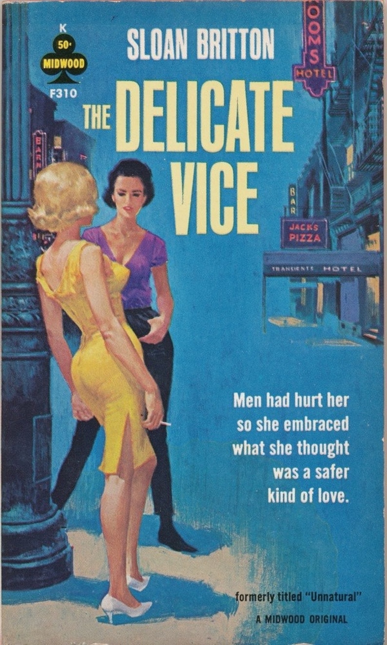 The Delicate Vice Lesbian Pulp Fiction Poster Teal Fun T Etsy