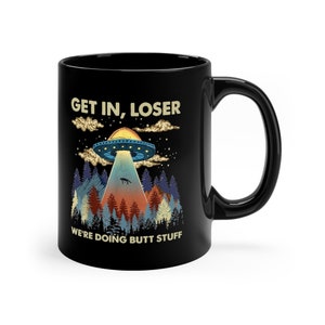 UFO Abduction Black Mug 11oz Anal Probe Joke Gift Novelty - Etsy