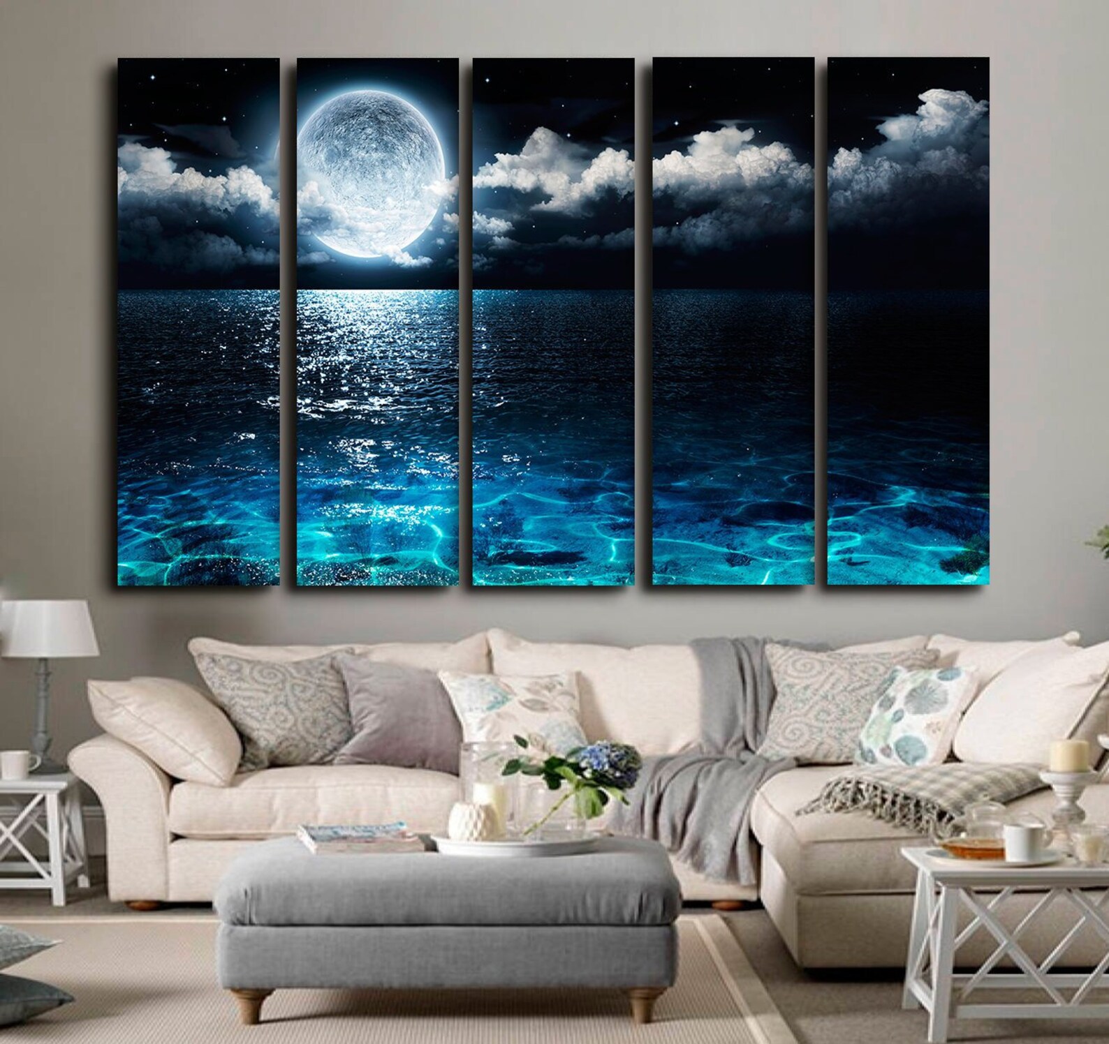Moon Canvas Art Canvas Wall Art Moon Wall Art Moon Prints Moon | Etsy