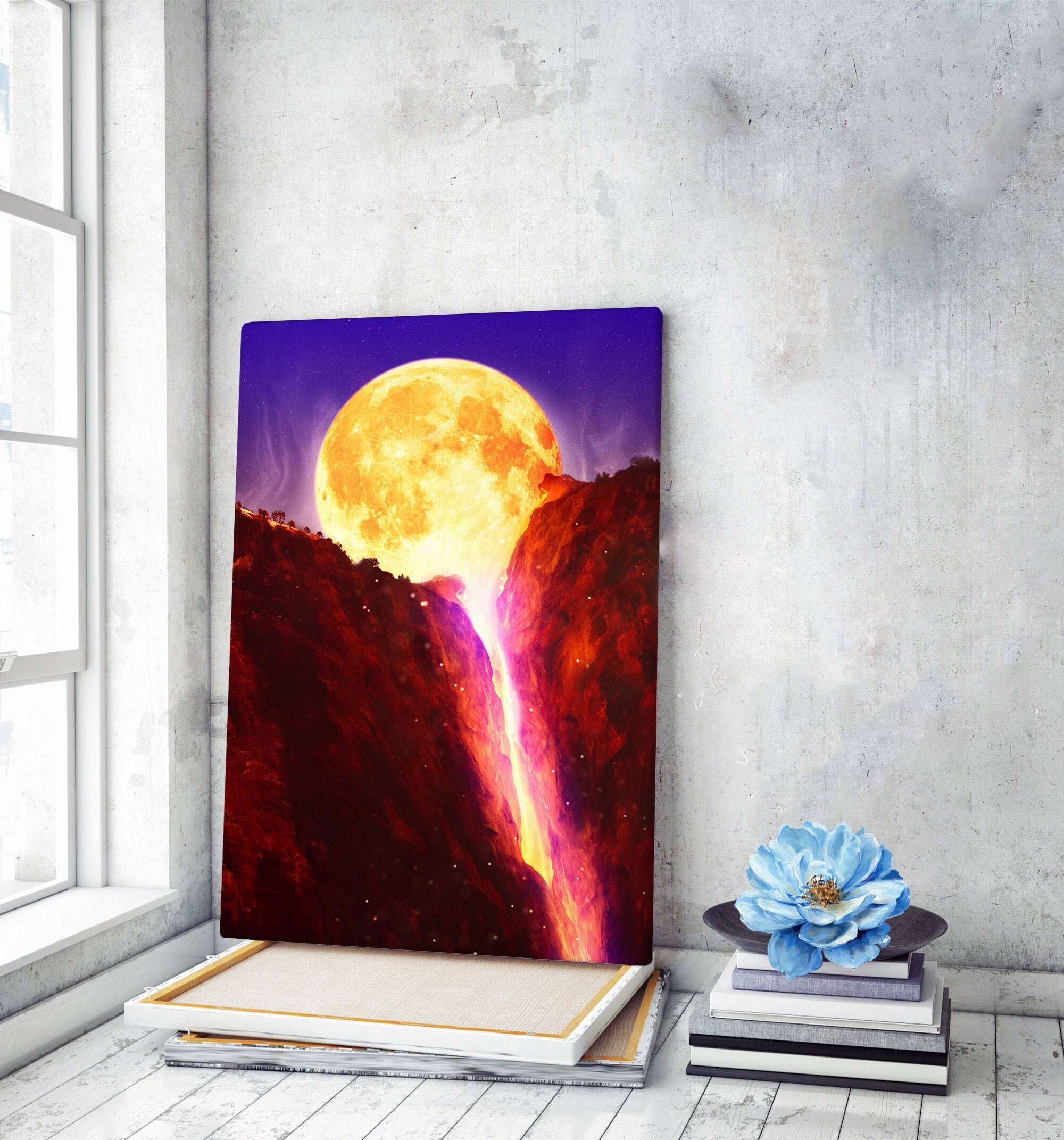 Moon Canvas Art Canvas Wall Art Moon Wall Art Moon Prints Moon | Etsy