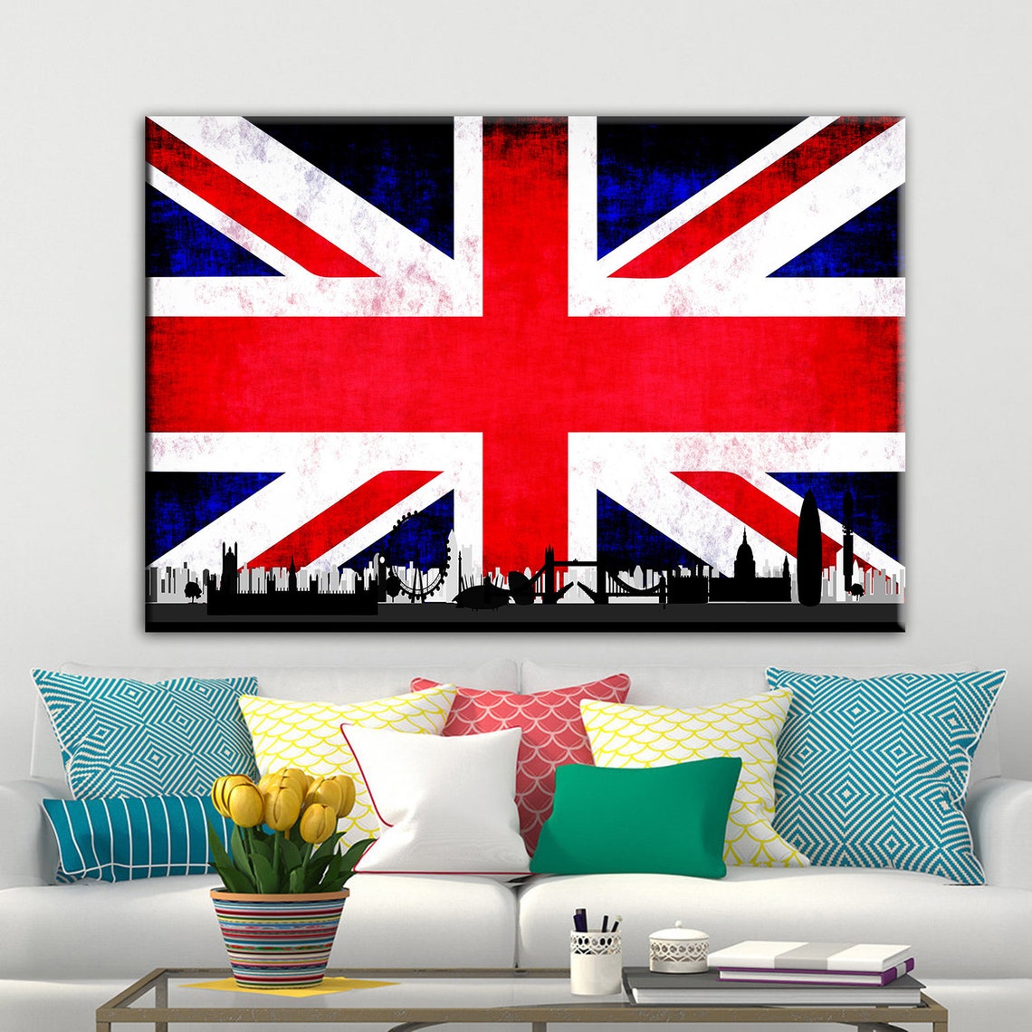Canvas Art Canvas Wall Art British Flag Prints British Flag | Etsy