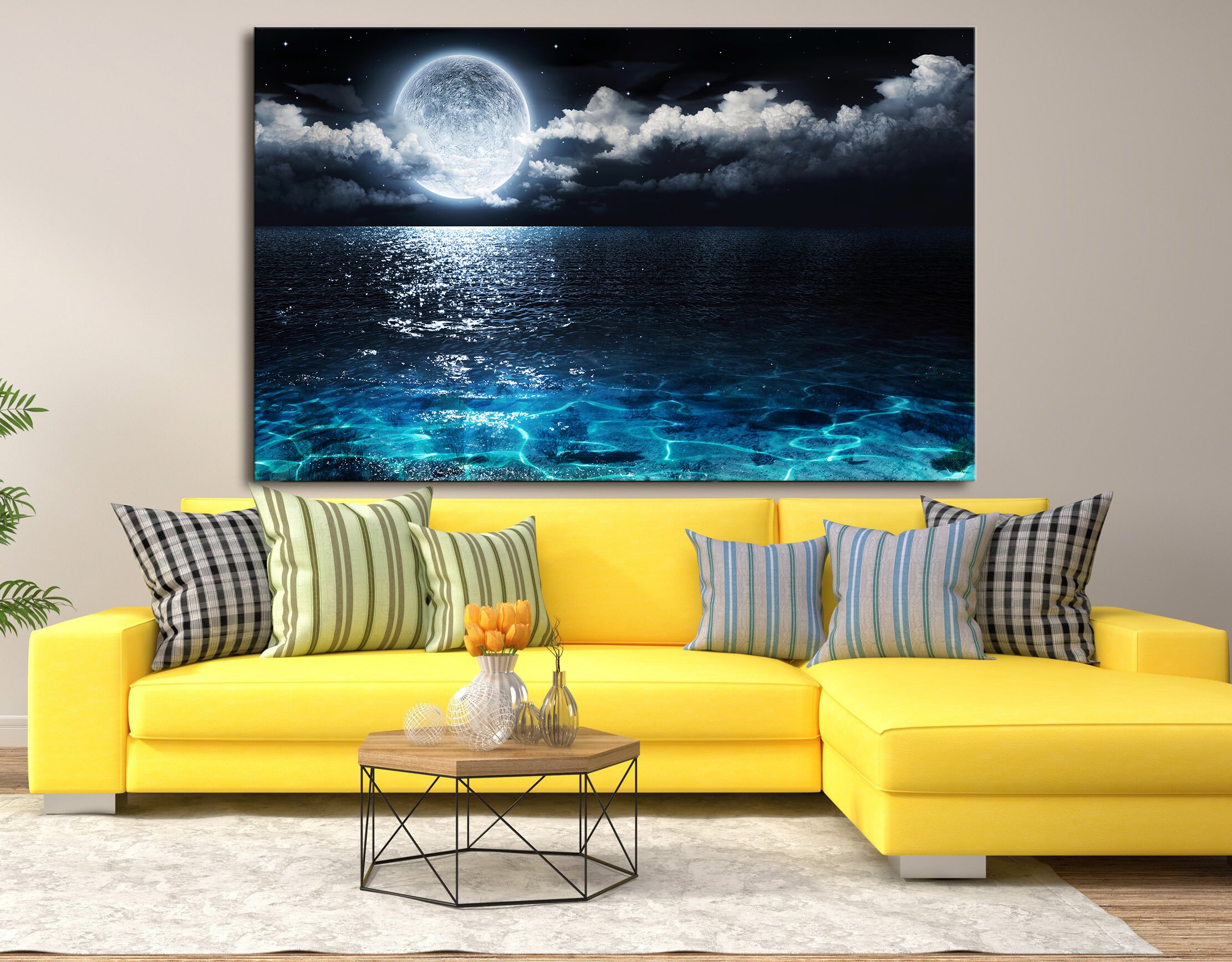 Moon Canvas Art Canvas Wall Art Moon Wall Art Moon Prints Moon | Etsy