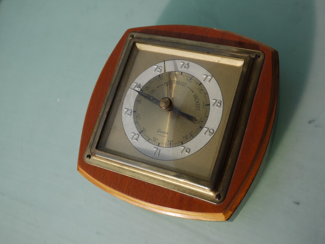 Genia Barometer From Sweden / Brass on Wood / Import Model / 1950s-70s ...