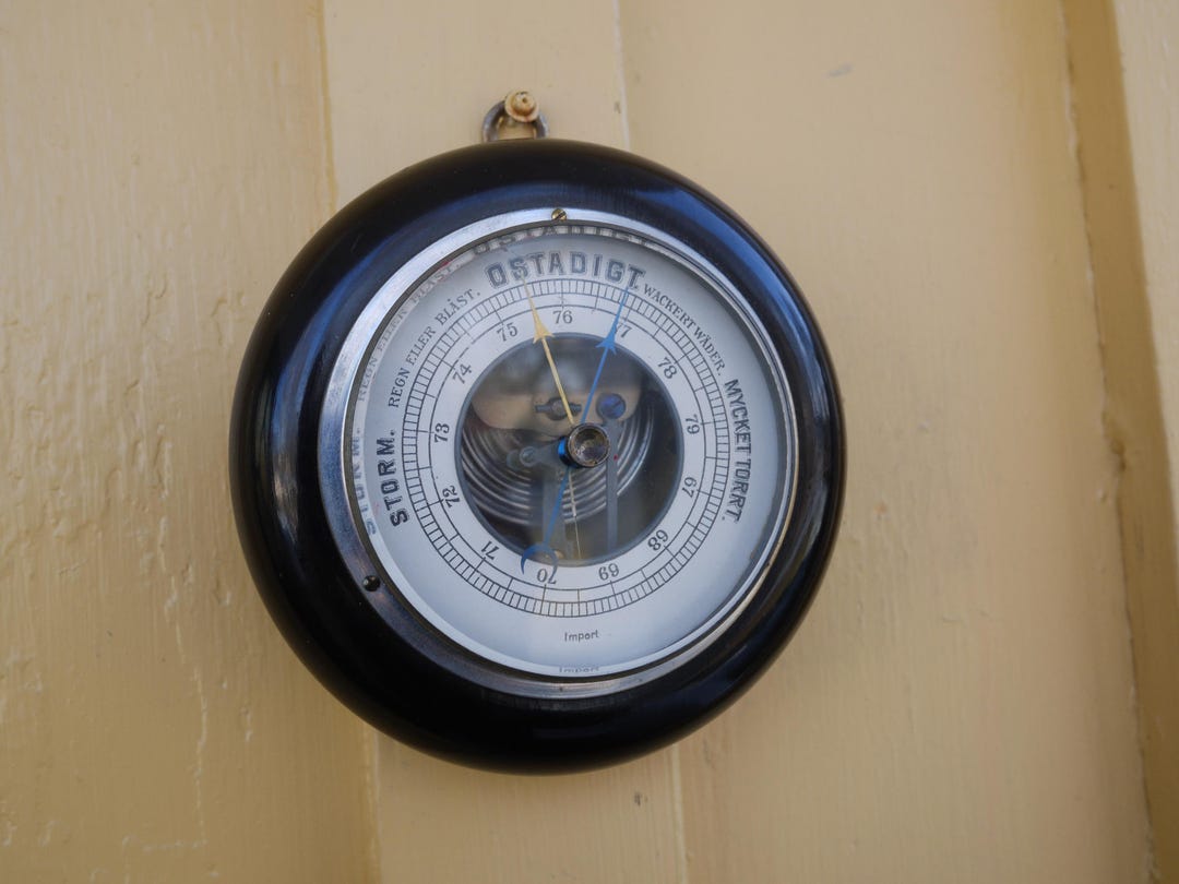 Barometer From the 50s-70s / Ship Shape Round / From Sweden / Wood - Etsy