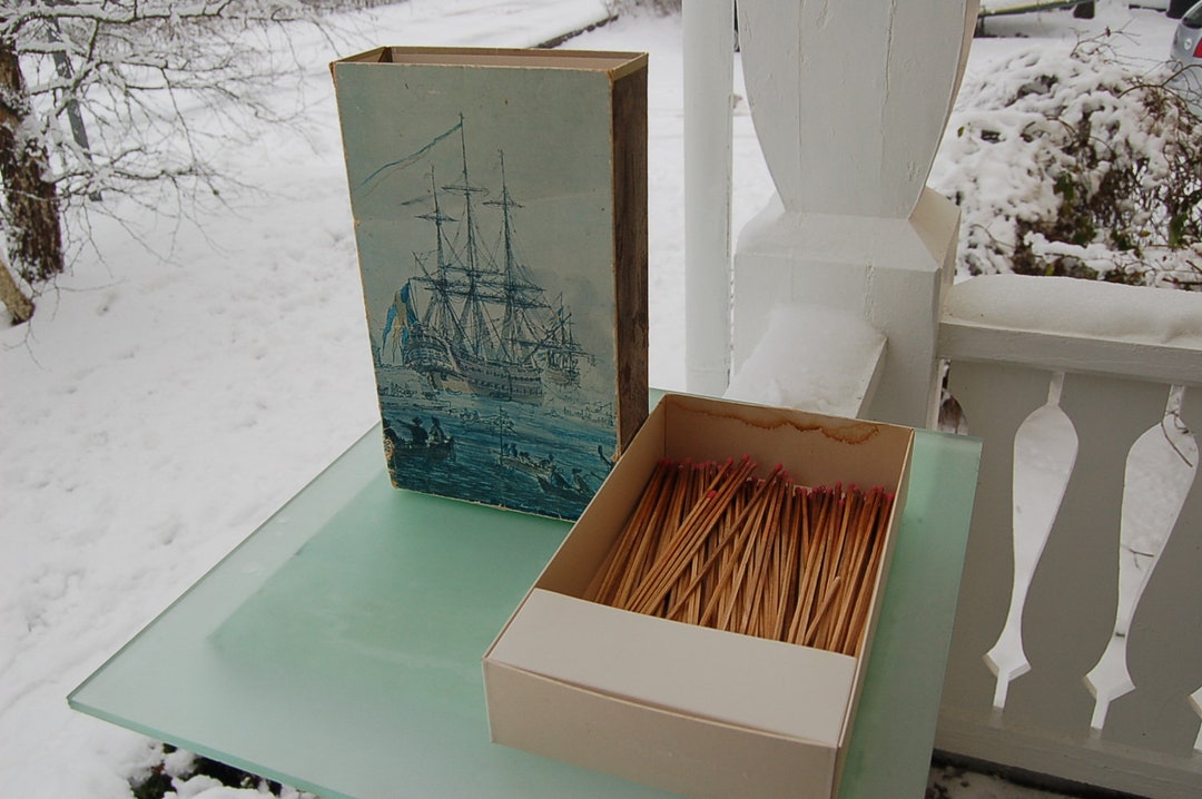 Swedish Match Matches 28 Cm Tall / Box With Sailing Ship Gustav III ...