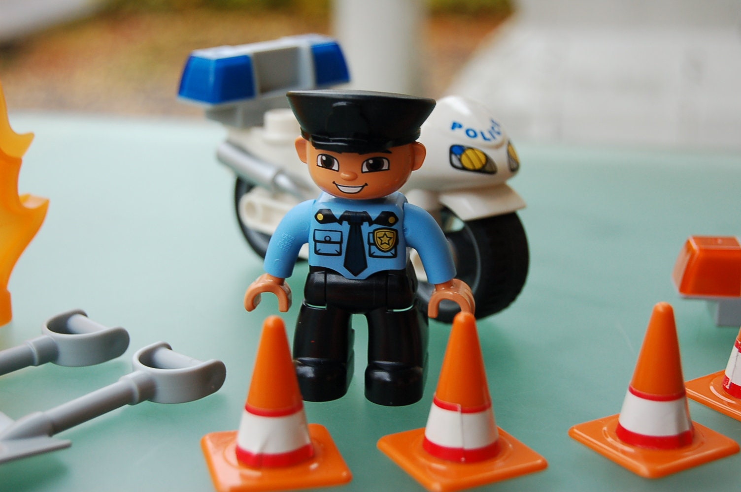Lego Duplo Police Motorcycle / Construction Site / Accessories / Shovel ...