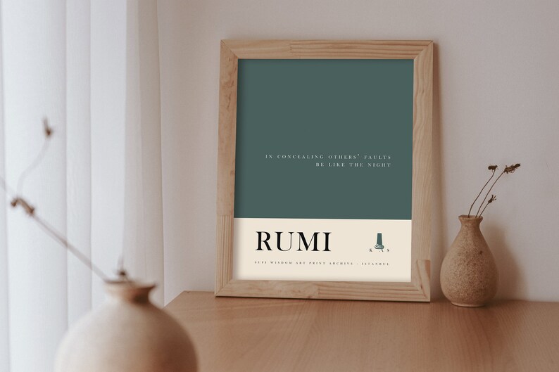 Rumi Poetry Wall Art Set No 4 Sufi Poem Print Rumi Quote | Etsy