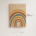 Mid Century Poster, Boho Style, Rainbow Shapes, Boho Landscape, Wall ...