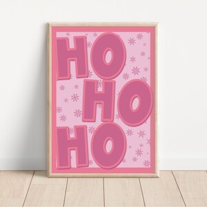 Pink Christmas Wall Art, Xmas Decor, Trendy Christmas Prints, Xmas ...