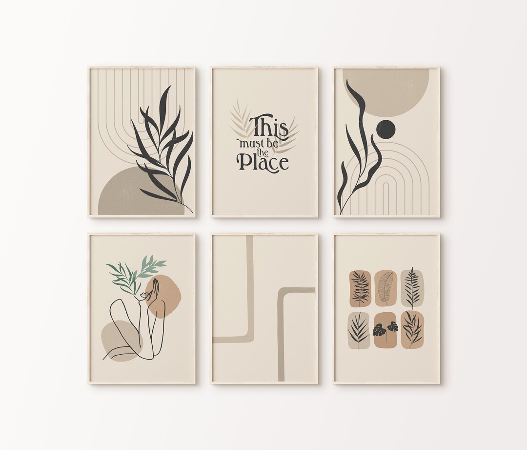 Boho Gallery Prints, Boho Wall Art, Set of 6 Prints, Abstract Geometric ...