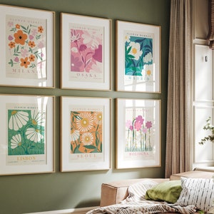 24 Posters Gallery Wall Set, Flower Decor Prints, Aura Gradient Wall ...