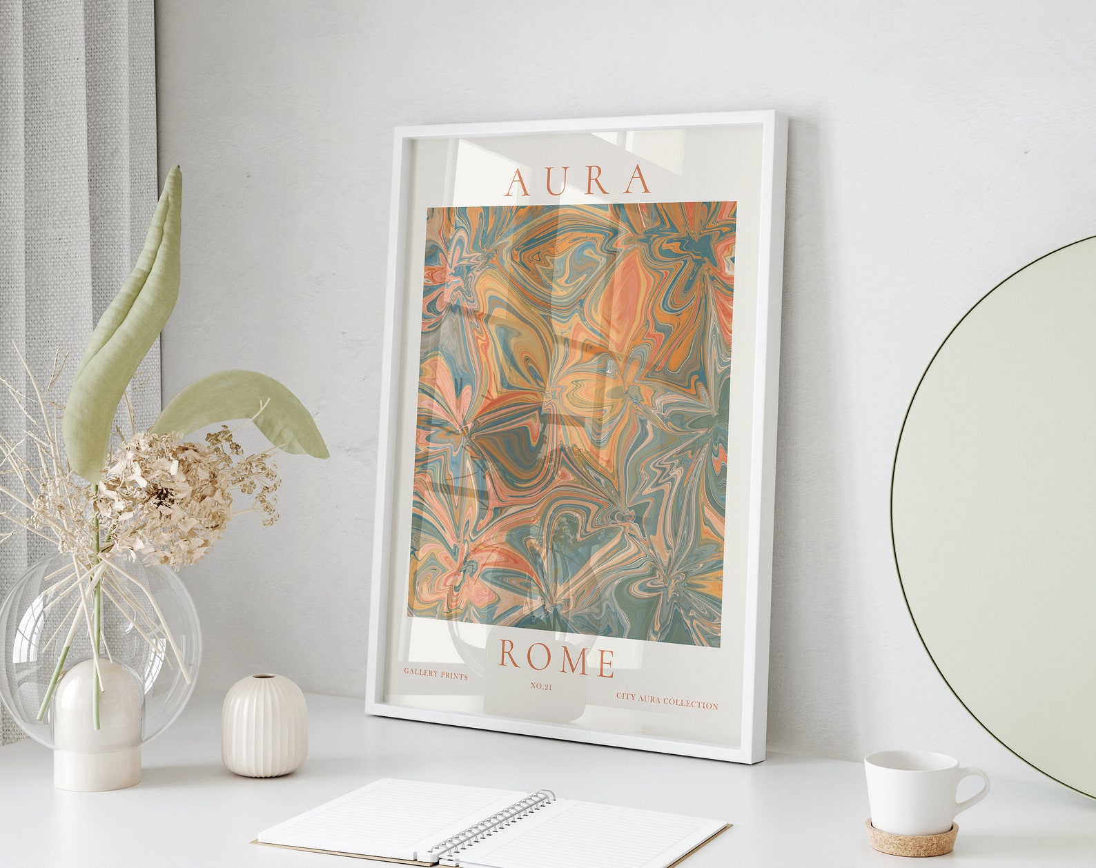 Aura Gradient Energy Wall Art, Rome City Travel Print, City Aura Poster ...