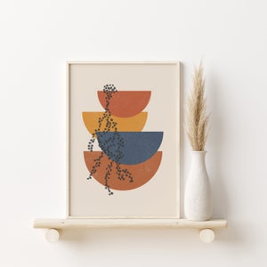 Retro Modern Art Prints, Set of 6 Posters, Boho Wall Art, Colorful Room ...