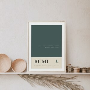 Rumi Poetry Wall Art, Set No 4, Sufi Poem Print, Rumi Quote Print ...